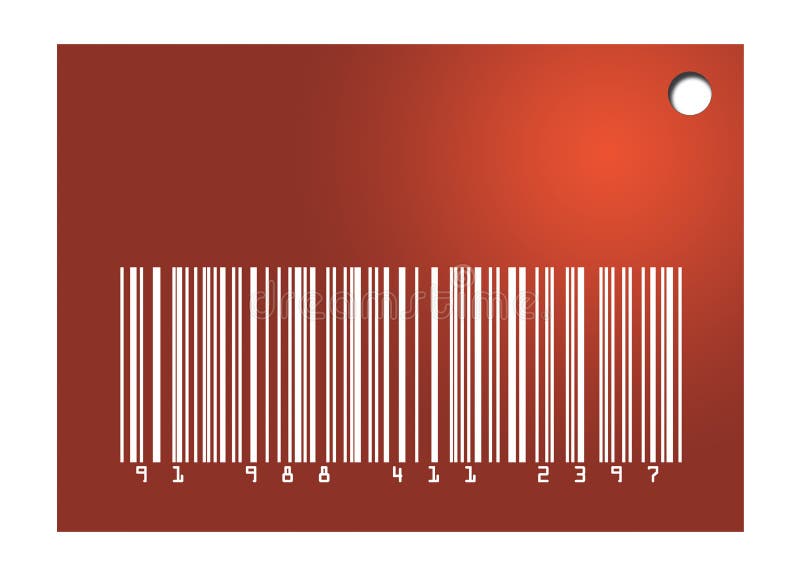 Red Barcode Tag stock illustration. Illustration of lines - 7495007