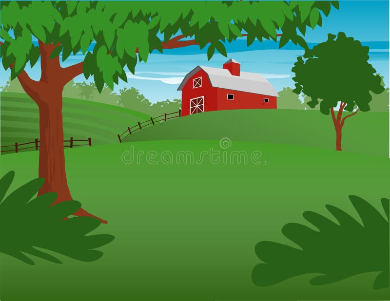 Cartoon red barn stock vector. Illustration of agricultural - 15651646