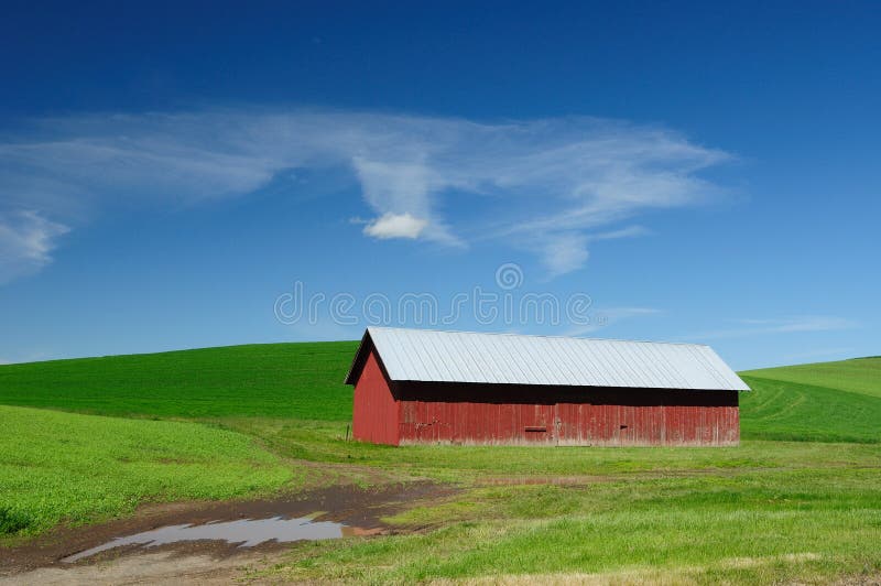 New Red Barn stock image. Image of exterior, architecture - 24704379