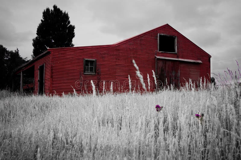 Old Red Barn in a Countryside Landscape Stock Photo - Image of country ...