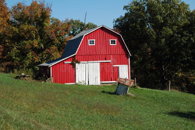 Red Barn stock image. Image of soil, colors, scenery, ground - 4131195