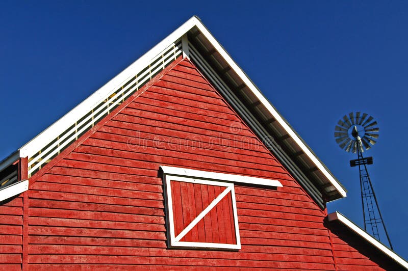 Red Barn with Slate Roof and Cupola Stock Photo - Image of copula ...
