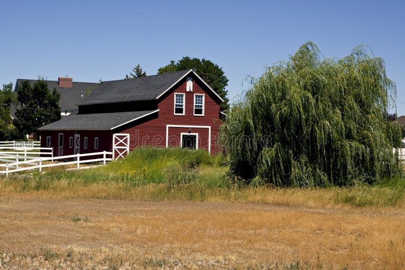 Red barn in countryside stock photo. Image of scenery - 6757986