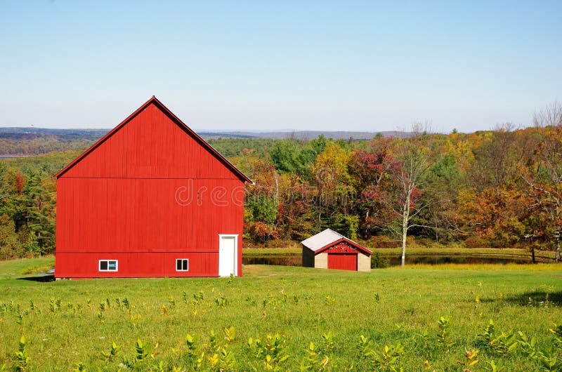 A red barn stock photo. Image of panoramic, foliage, grass - 40982816