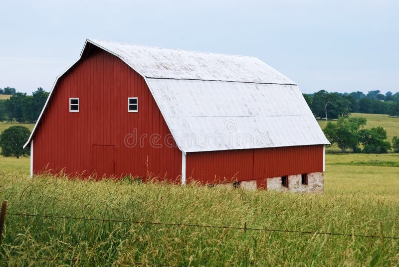 Red Barn stock photo. Image of americana, barbed, farm - 51680684