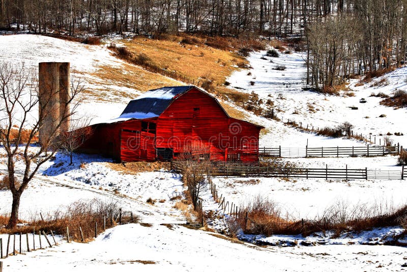 Red Barn stock photo. Image of landscape, mountains, farmlife - 56269656