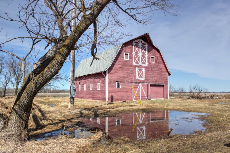Red barn stock image. Image of blue, door, agriculture - 71203947