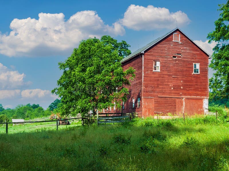 Red Barn Summer stock photo. Image of agriculture, summer - 241397366