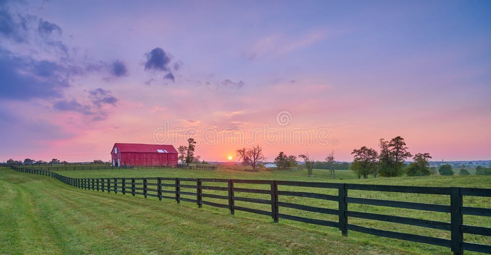 Red Barn at Sunset stock photo. Image of organic, summer - 140718580