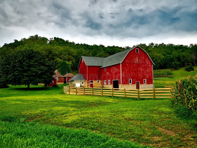 Red barn stock image. Image of west, meadow, outdoor - 92753071