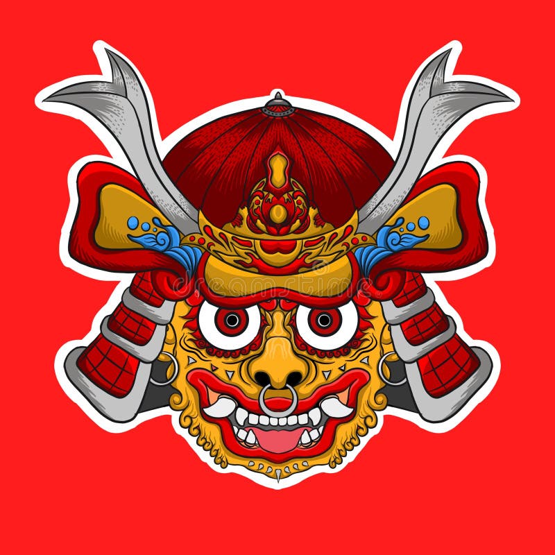 Red Barong Samurai Illustration Stock Illustration - Illustration of ...