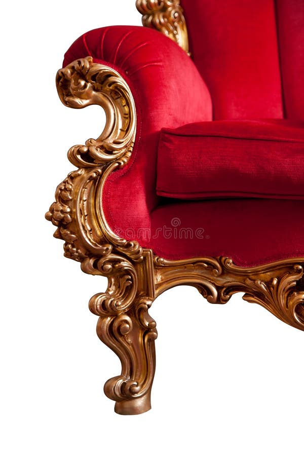 Red baroque sofa stock image. Image of isolated, design - 16991093