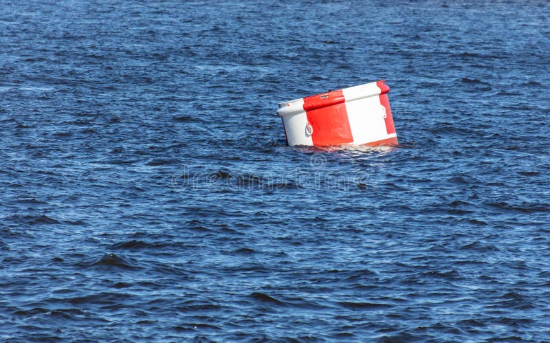 A Red Barrel Floats in the Water Stock Image - Image of water, bright ...