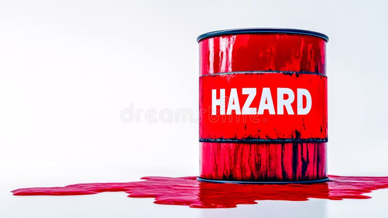 Red Barrel Leaking Hazardous Material on White Background Stock Image ...