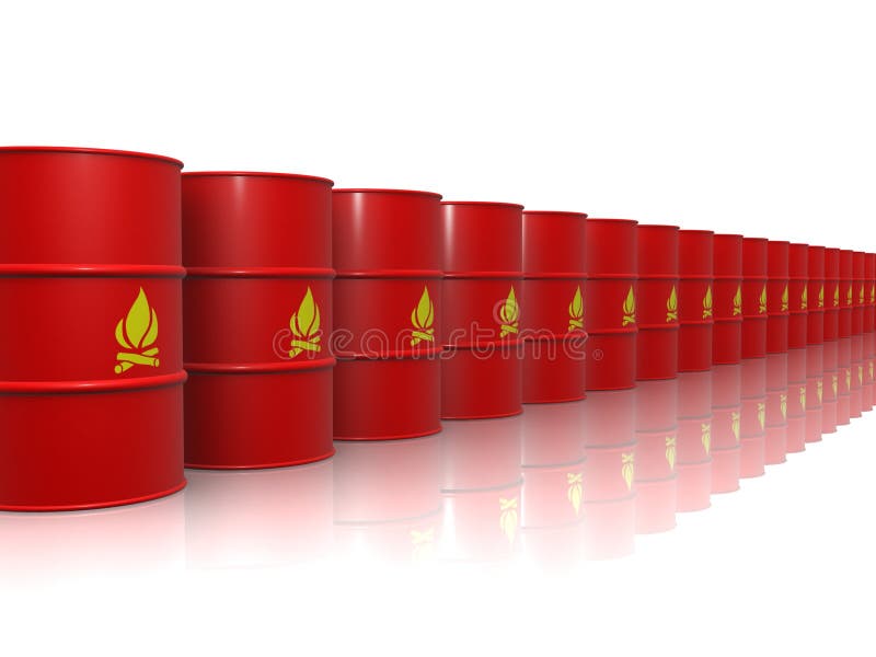 Red Barrels Containing Flammable Material Stock Illustration ...