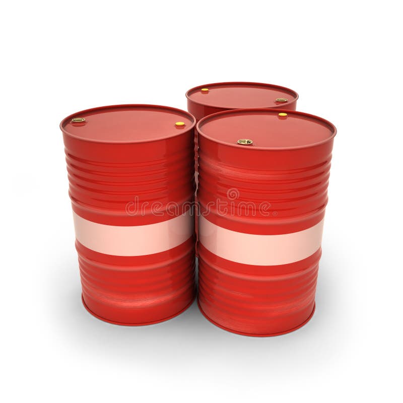 Red Barrels On A White Background Stock Illustration - Illustration of ...