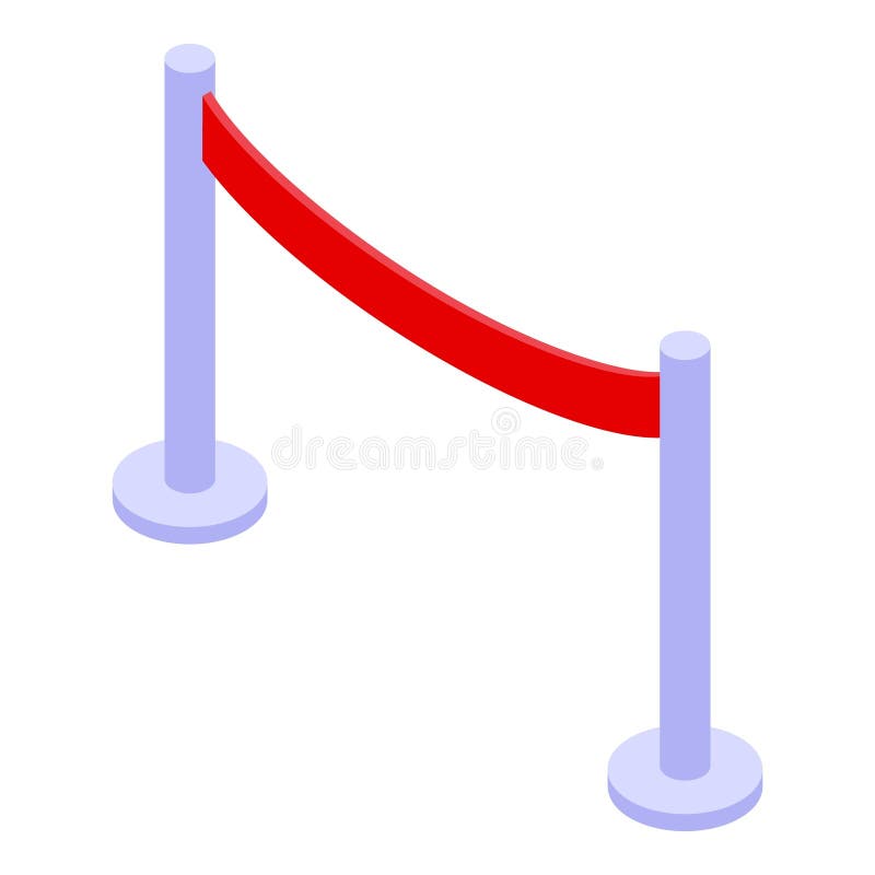 Red Barrier on Pillars Icon Isometric Vector. Stop Movement Stock ...