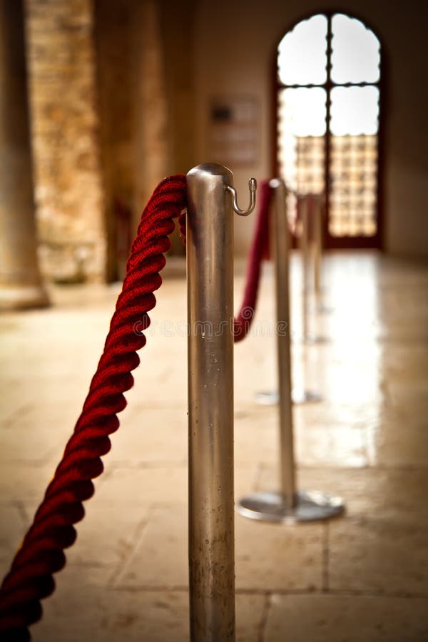 Red barrier rope stock image. Image of event, entrance - 26499579