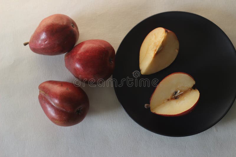 The Red Bartlett Pear Carries a True Pyriform Pear Shape. a Rounded ...