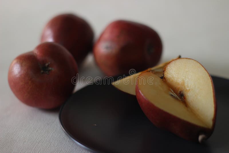 The Red Bartlett Pear Carries a True Pyriform Pear Shape. a Rounded ...