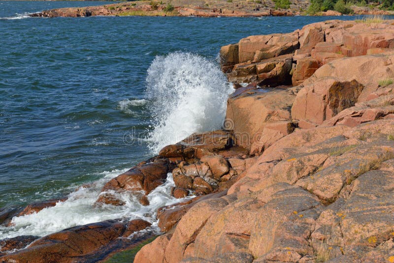 Red basalt cliffs stock image. Image of pink, beautiful - 48909867