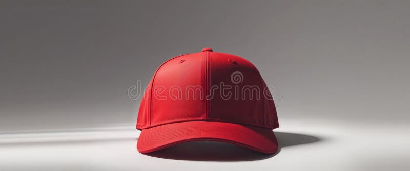 Red Baseball Cap with Curved Brim - Front View Stock Photo - Image of ...