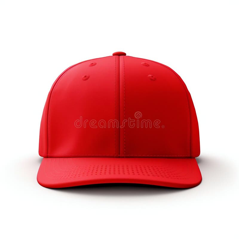 Red Baseball Cap Front View Isolated on a White Background. Generative ...