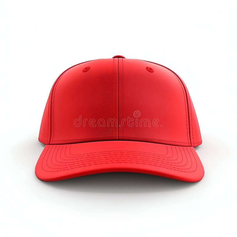 Red Baseball Cap Front View Isolated on a White Background. Generative ...