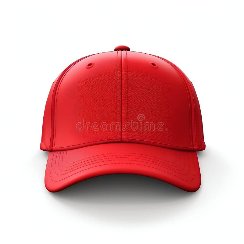 Red Baseball Cap Front View Isolated on a White Background. Generative ...