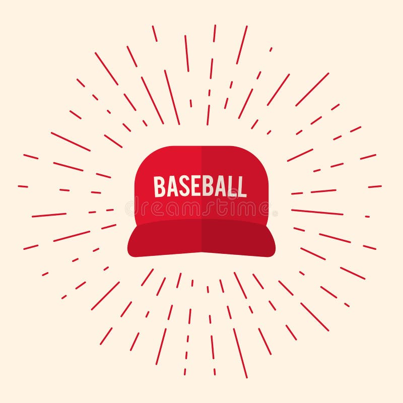 Red Baseball Cap Icon stock vector. Illustration of icon - 105291781