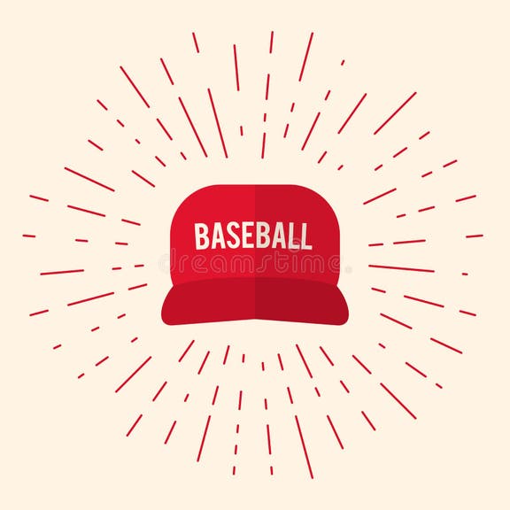Red Baseball Cap Icon stock vector. Illustration of icon - 105291781