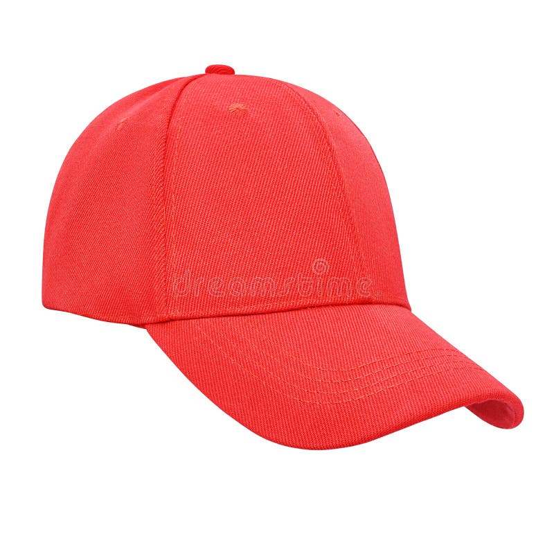 Red baseball cap isolated stock image. Image of white - 148045091