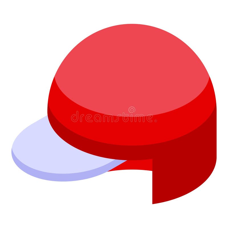 Red Baseball Cap Lying on Side Isometric Icon Stock Vector ...