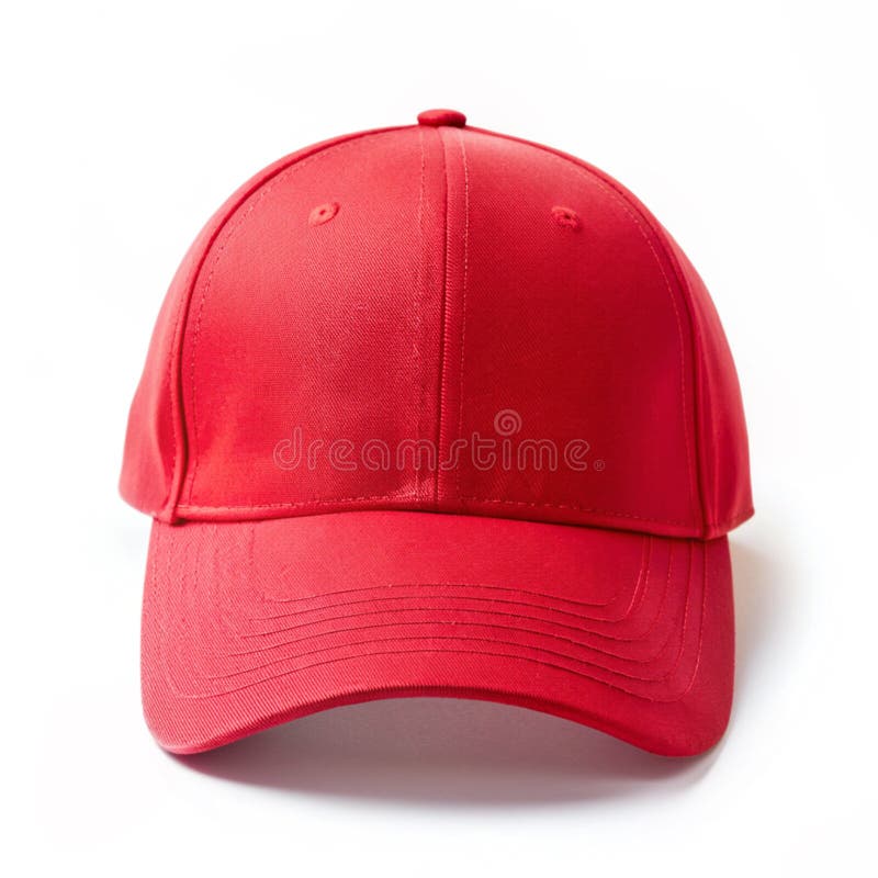 A Red Baseball Cap Mockup, Front View Stock Illustration - Illustration ...