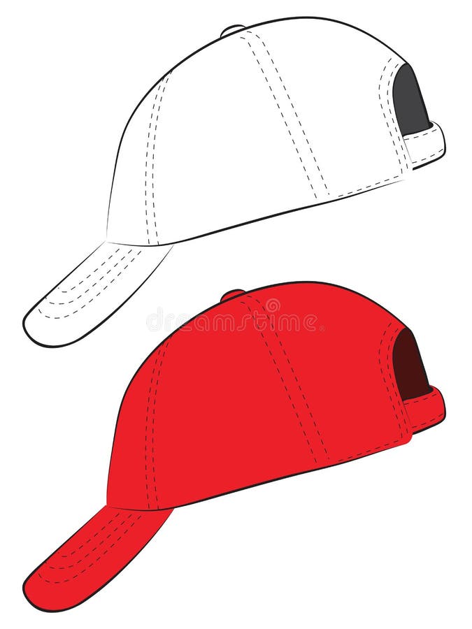 Red Baseball Cap stock illustration. Illustration of white - 95230203