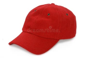 Red baseball hat stock photo. Image of accessory, white - 13481594