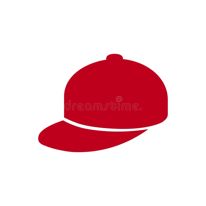 Red Front Baseball Cap Icon, Flat Style Stock Vector - Illustration of ...