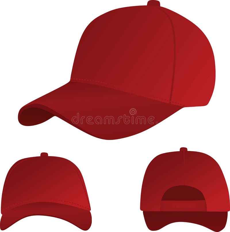 Red baseball hat stock vector. Illustration of wear, baseball - 97137948