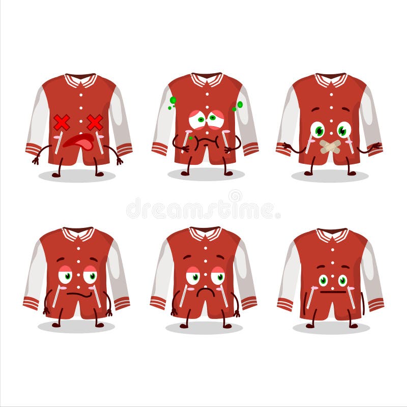 Red Baseball Jacket Cartoon Character with Nope Expression Stock Vector ...