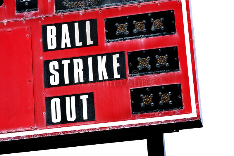 Red Baseball Scoreboard Ball Strike Out Stock Photo - Image of ...