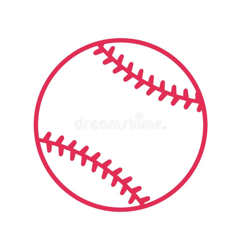 Red Baseball Stitch Popular Outdoor Sporting Events Stock Vector ...