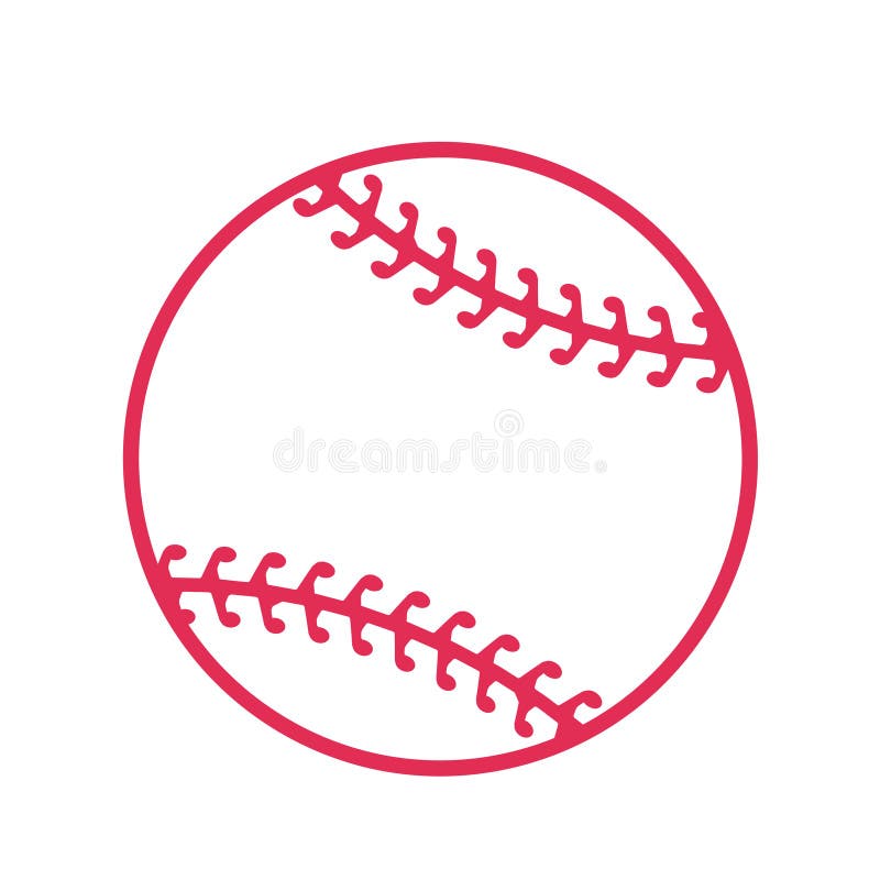Red Baseball Stitch Popular Outdoor Sporting Events Stock Vector ...