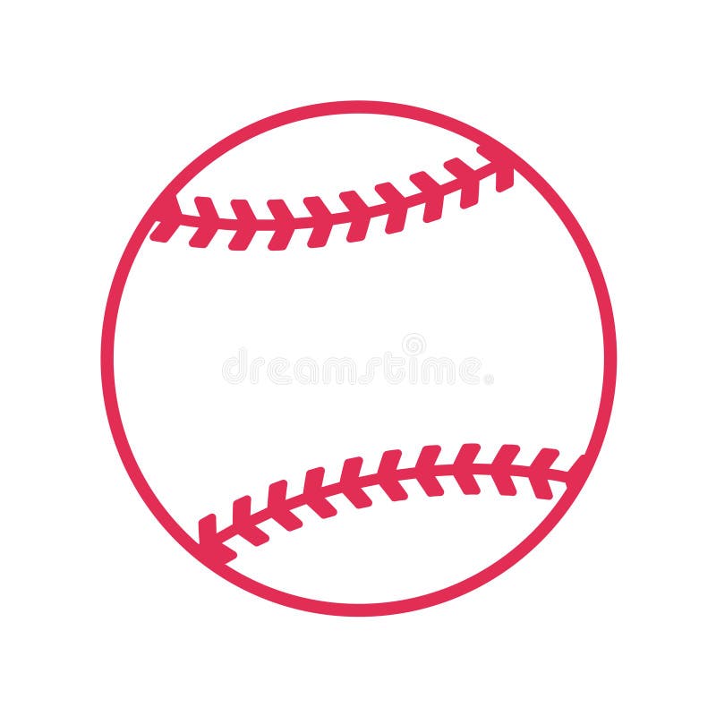 Red Baseball Stitch Popular Outdoor Sporting Events Stock Vector ...