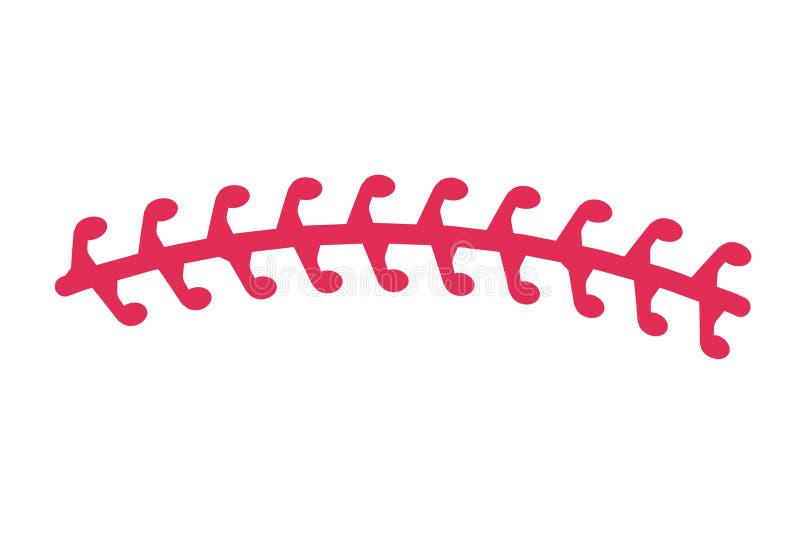 Red Baseball Stitch Popular Outdoor Sporting Events Stock Vector ...