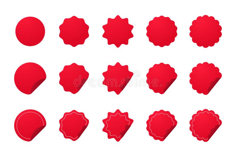 Red Basic Shape for New Product Stickers Special Offer Label Stock ...