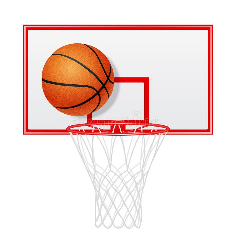 Red Basketball Backboard and Ball. Isolated Stock Vector - Illustration ...