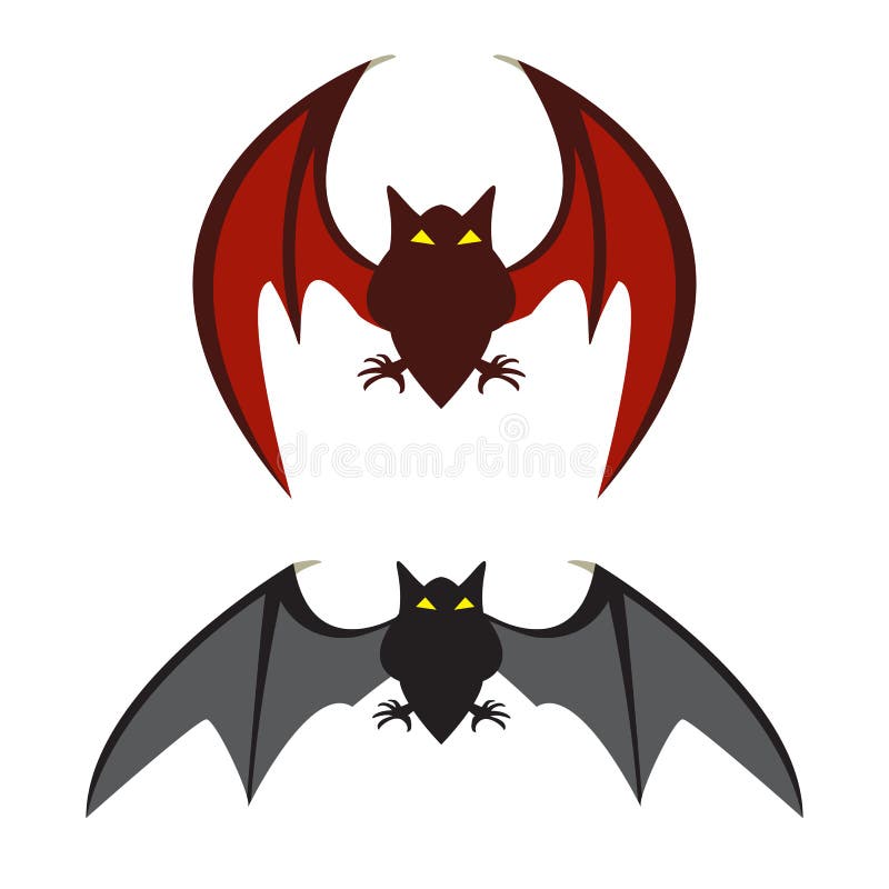 Red bat and black bat stock vector. Illustration of attack - 56066331