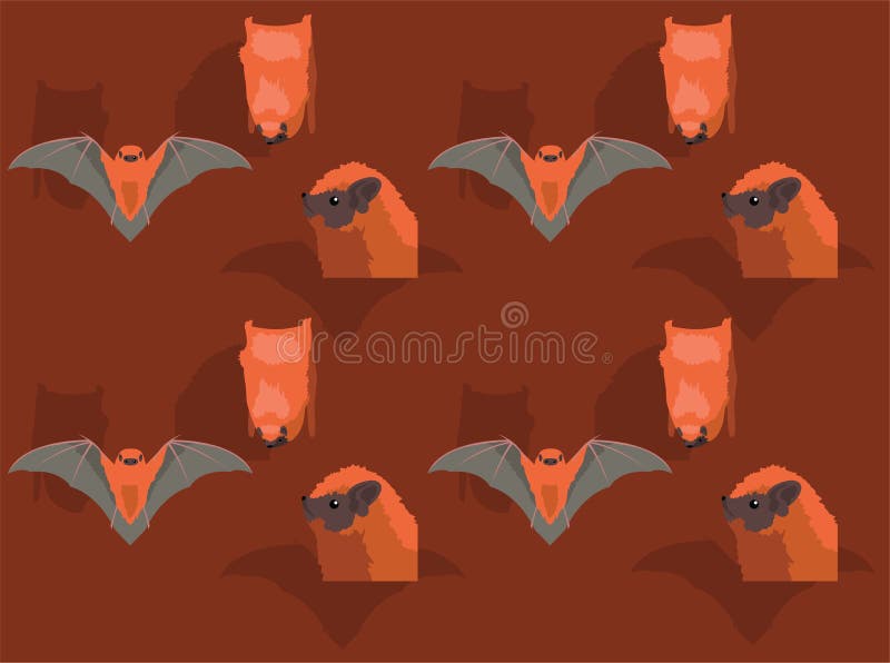 Red Bat Cartoon Vector Illustration Seamless Background-01 Stock Vector ...