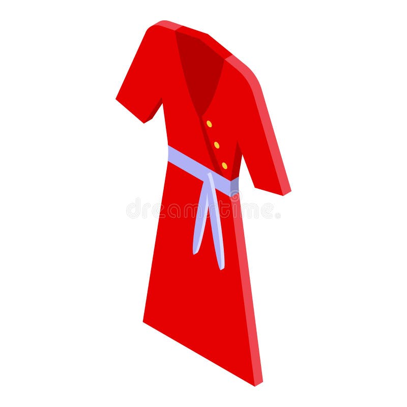 Red Bathrobe Icon Isometric Vector. Fabric Cloth Stock Vector ...