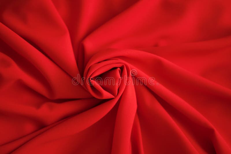 Red Batiste Made of Cotton. Sample of Red Soft Fabric with Pleats. Top ...